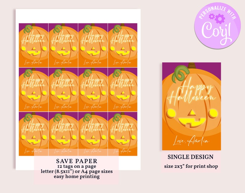 EDITABLE Halloween Favor Tags Party Gift Tags Set Spooky Ghost Boo ...