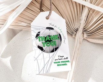 Soccer Birthday Favor Tags Thank You Tag Soccer Party Favor - Etsy ...