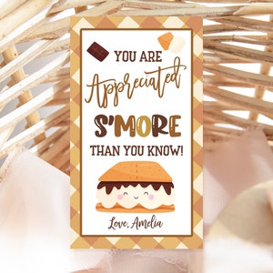 S'mores Gift Tags Teacher Appreciation Tag Appreciated Smore Than You ...