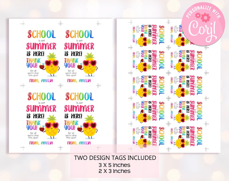 Schools Out Summer is Here Thank You Favor Tags End of School - Etsy
