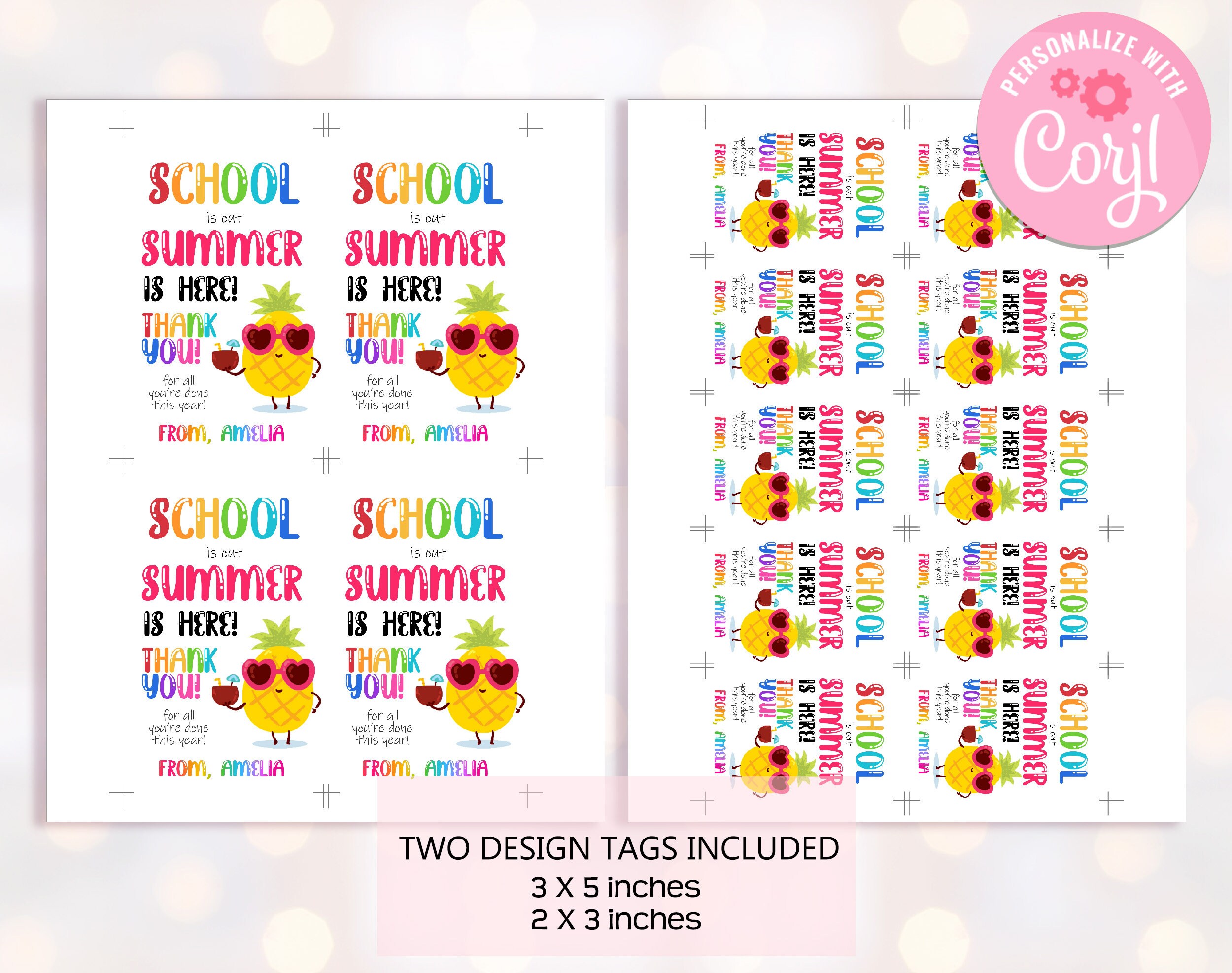 Schools Out Summer is Here Thank You Favor Tags End of School - Etsy