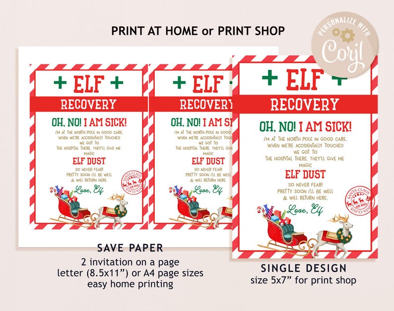 Elf Recovery Letter, Elf I'm Sick Letter, If Touched and Lost Magic ...