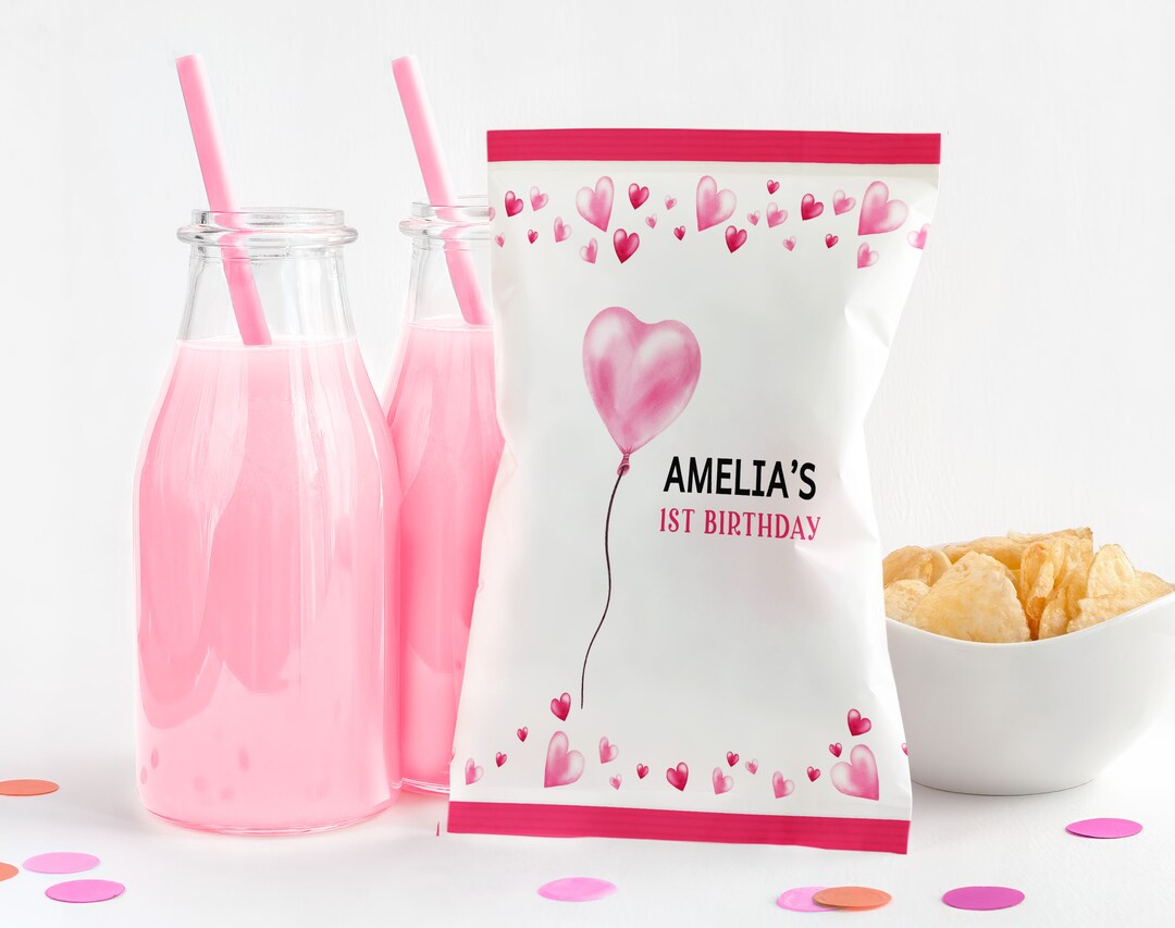 Valentines Day Chip Bag Labels Little Sweetheart Birthday Party Favors ...