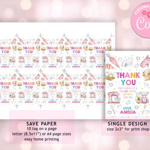 Baking Party Birthday Gift Tag Favor Cooking Decoration Bake Shop ...