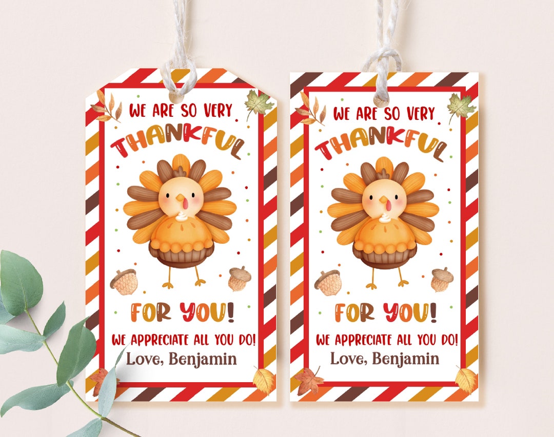 Thankful for You Favor Tags Thanksgiving Tags Happy Fall Thank You Tags ...