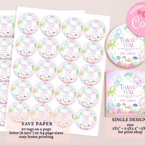 Under the Sea Birthday Favor Tags Nautical Baby Shower Gift Tags Girl ...