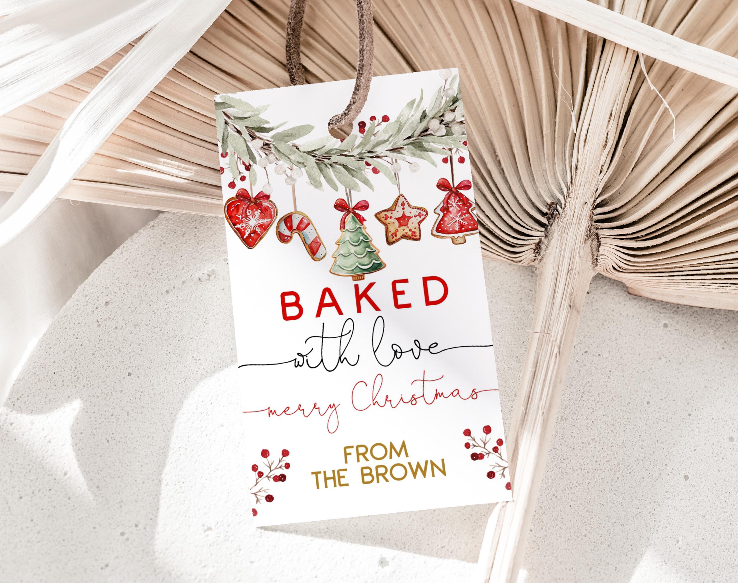 Baked With Love Christmas Tags Cookie Exchange Tag Holiday Gift Tags ...