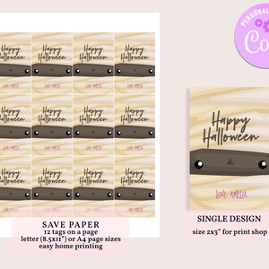 EDITABLE Halloween Favor Tags Party Gift Tags Set Spooky Ghost Boo ...