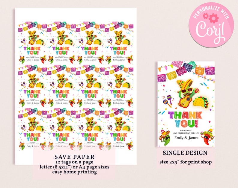 Fiesta Favor Tags Taco 'bout A Baby Gift Tags Mexican - Etsy