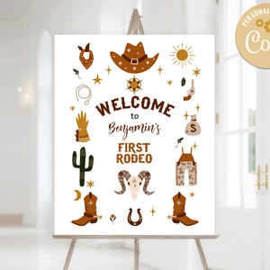 Western Welcome Sign Rodeo Birthday Party Signs Wild West Poster Cowboy ...