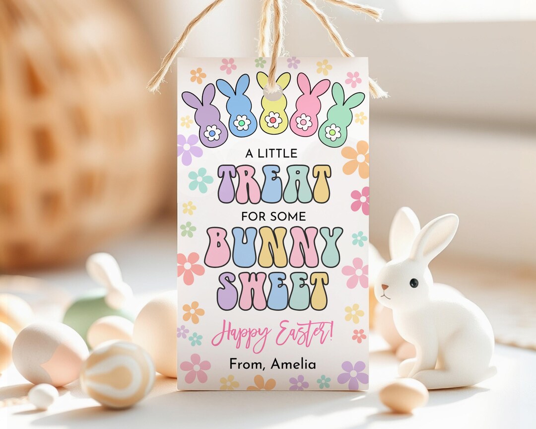 Happy Easter Gift Tags, Little Treat for Some Bunny Sweet Favor Tag ...