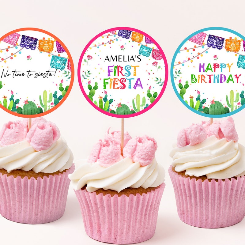 Fiesta Cupcake Topper - Etsy