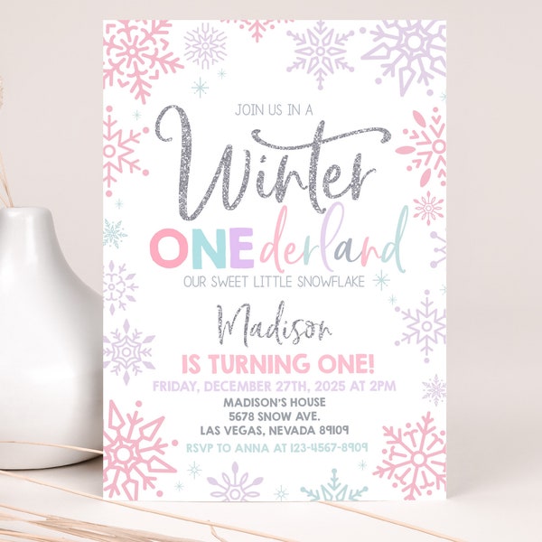 Snowflake Birthday Invitation - Etsy