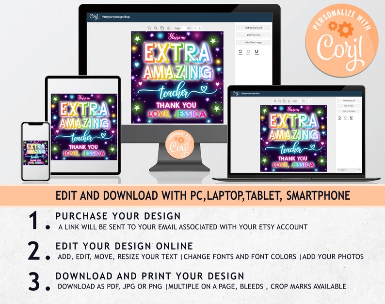 EDITABLE You're an Extra Amazing Teacher Appreciation Gift - Etsy