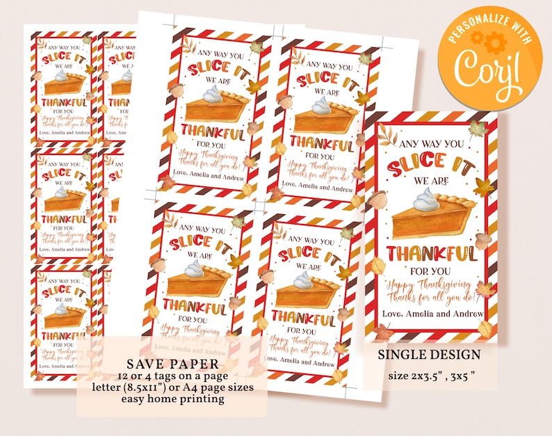Any Way You Slice It Tags Pie Thank You Tags Teacher Happy - Etsy