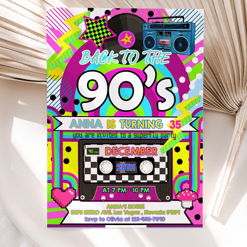 90s Party Invitation - Etsy