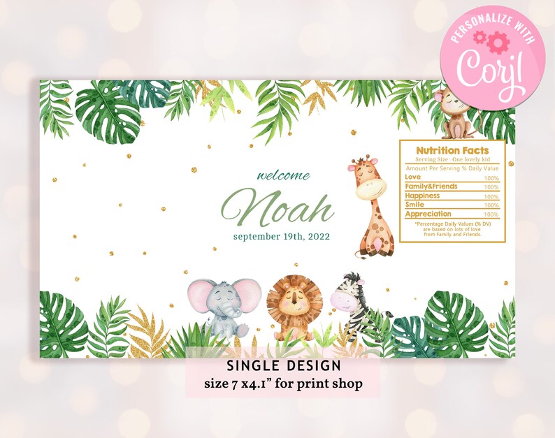 Safari Animals Fruit Snack Wrapper Jungle Birthday Party Gift - Etsy