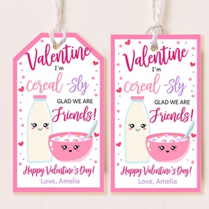 Cereal Valentine Tag Cerealsly Tag I'm Cereal-sly Glad We Are Friends ...