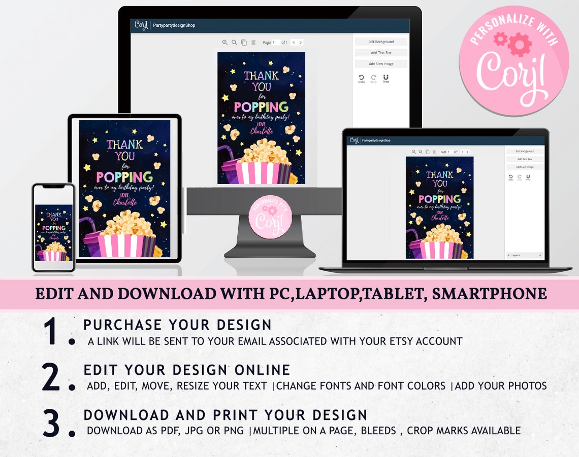 Movie Night Tags Party Favor Tag Birthday Gift Thank You - Etsy