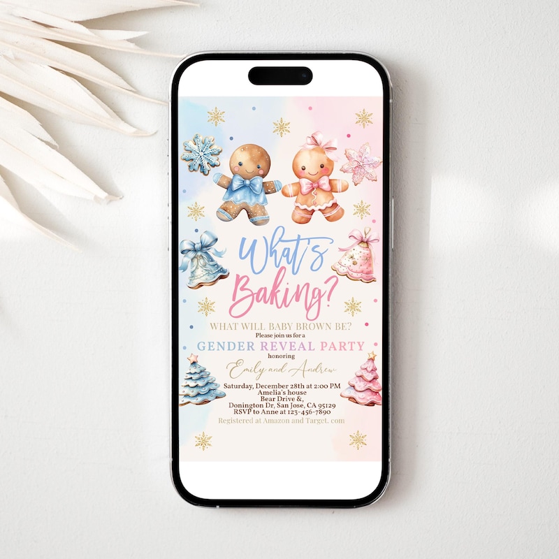 Text Evite Gingerbread - Etsy UK