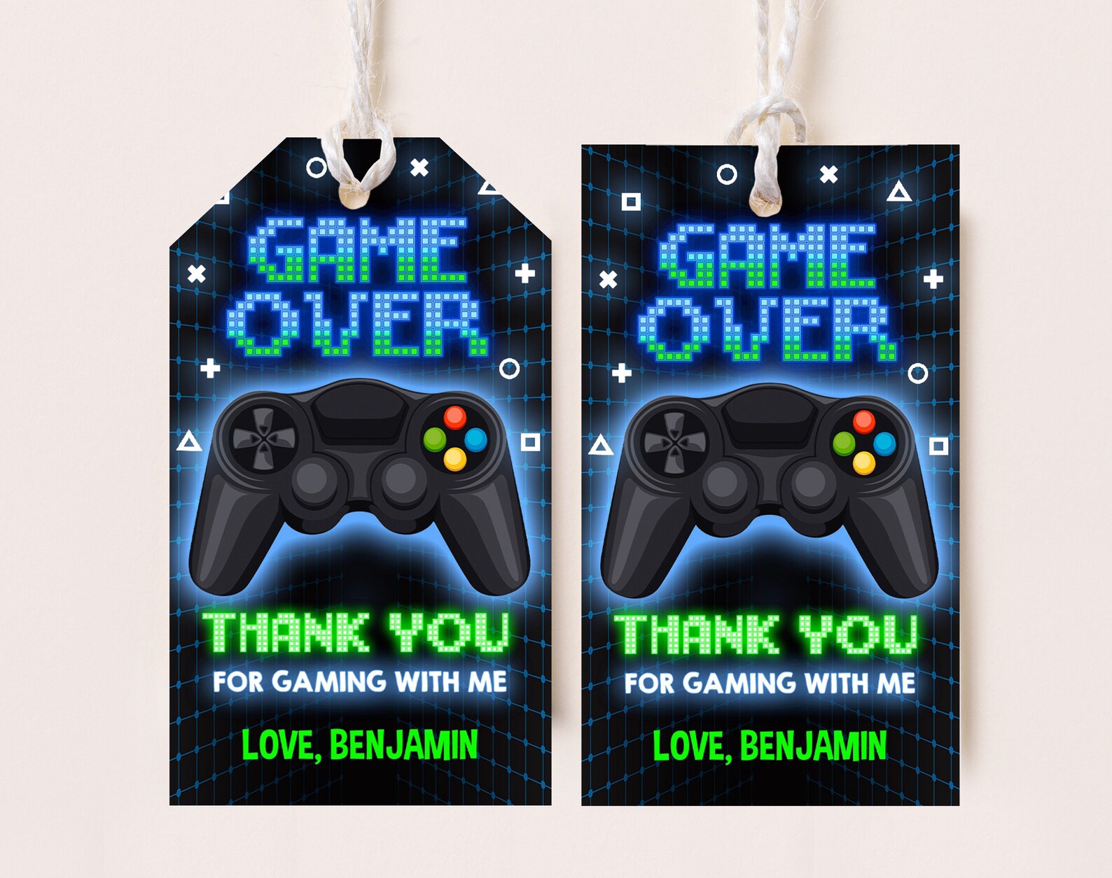 EDITABLE Video Game Birthday Gift Tags Arcade Gaming Favor Tag Boy ...