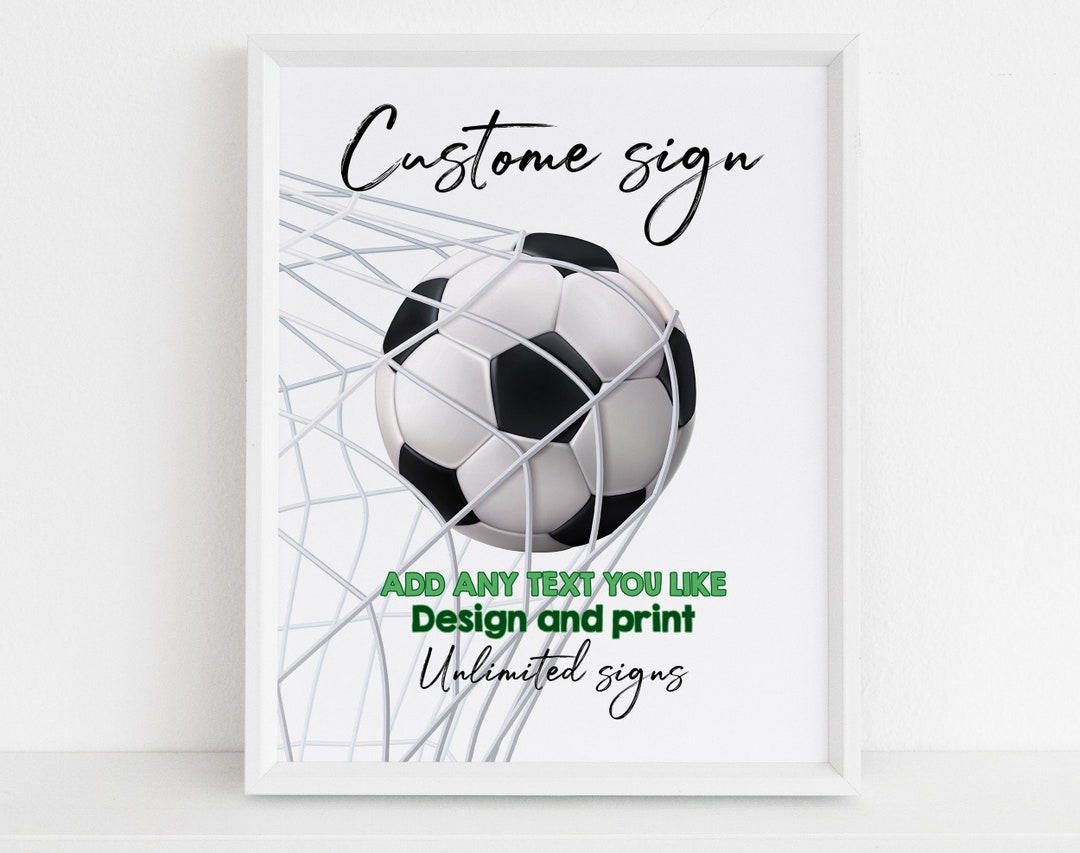Soccer Birthday Custom Sign Football Table Sign Boy Sports Birthday ...