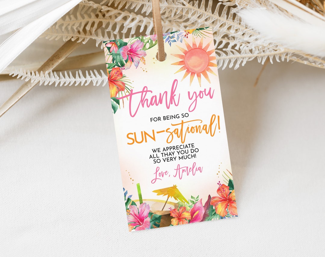 Thank You for Being so Sun-sational Gift Tags Teacher Appreciation ...