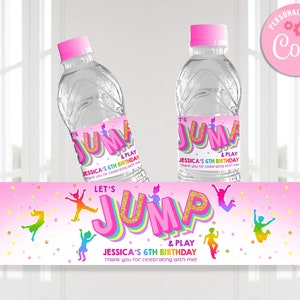 Jump Water Bottle Labels Jumping Drink Bounce House Birthday Party ...