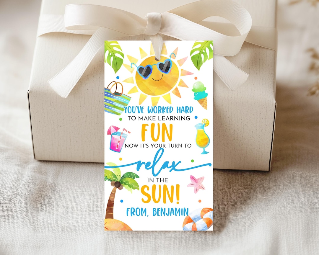 You've Worked Hard to Make Learning Fun Gift Tag End of School Year ...