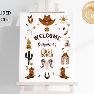 Western Welcome Sign Rodeo Birthday Party Signs Wild West Poster Cowboy ...