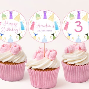 Princess Birthday Cupcake Topper Girl 1st Birthday Party Decor Once ...