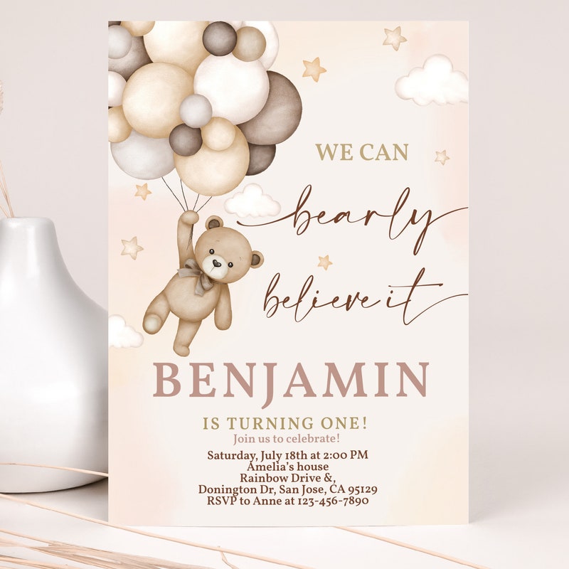 Teddy Bear Invite - Etsy