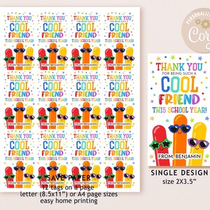 Freeze Pop Ice Popsicle Gift Tags Cool Friend End of School Year Gifts ...