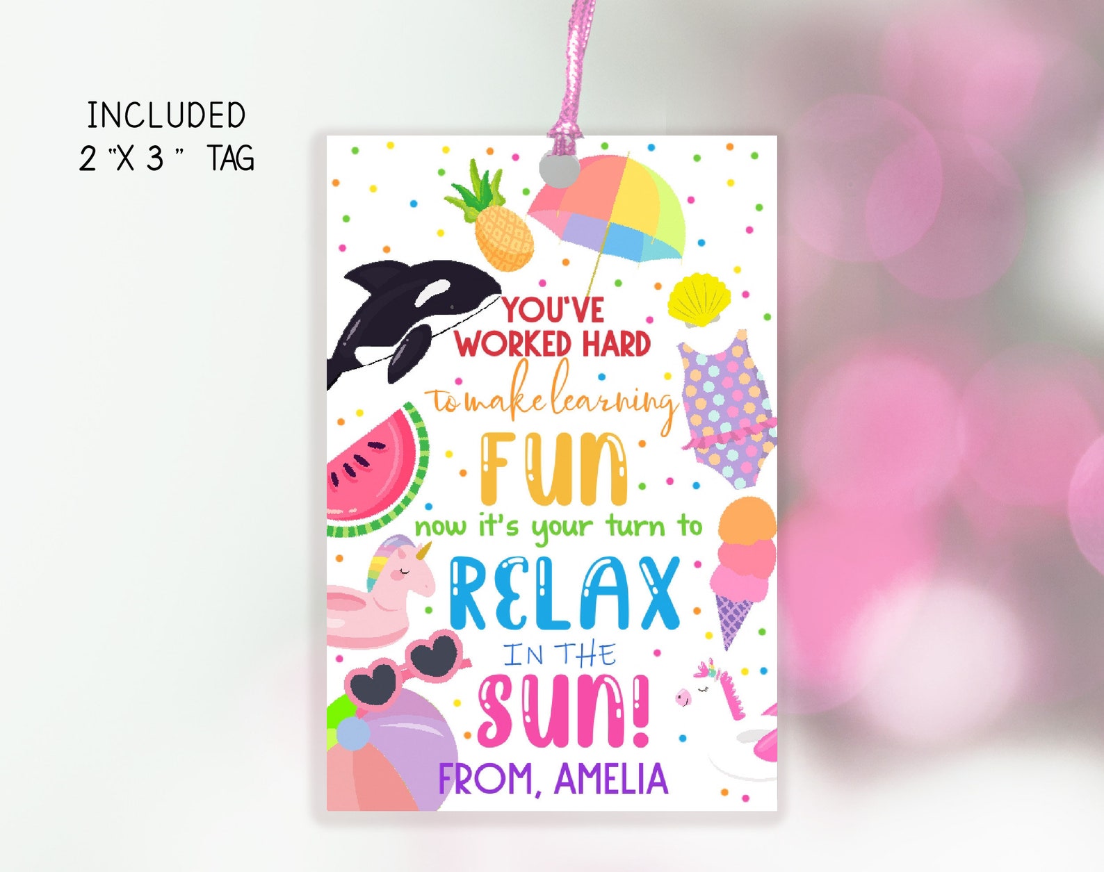You've Worked Hard to Make Learning Fun Gift Tags Turn Relax in Sun ...
