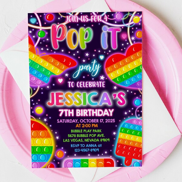 Popit Invitation - Etsy