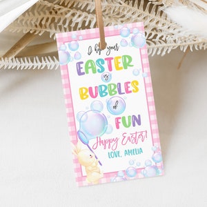 EDITABLE Easter Gift Tags Hope Your Easter is Bubbles of Fun Tag Wand ...