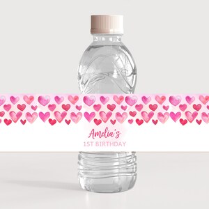 Valentines Day Water Bottle Label Sweetheart Birthday Party Decor Girl ...