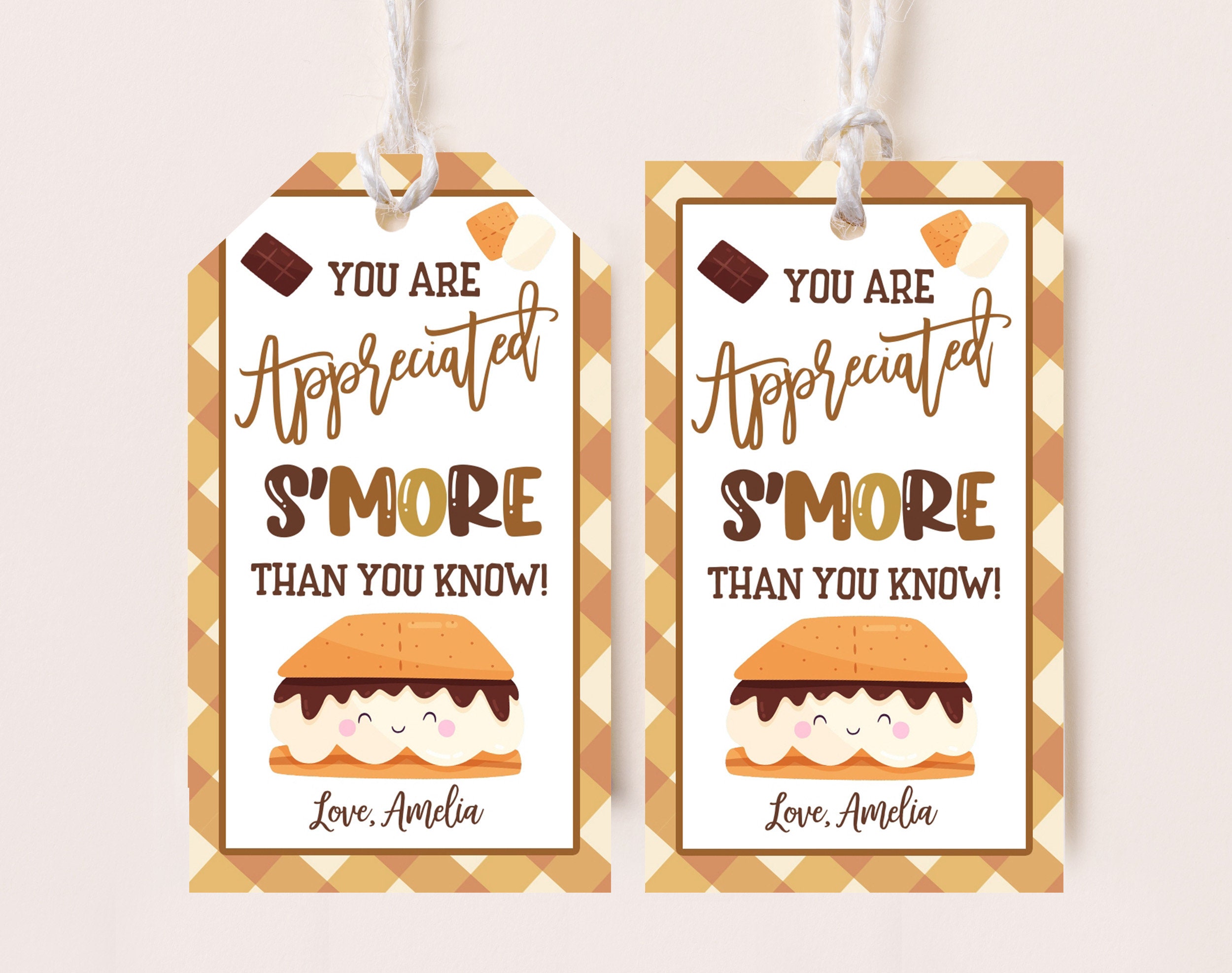 S'mores Gift Tags Teacher Appreciation Tag Appreciated Smore Than You ...