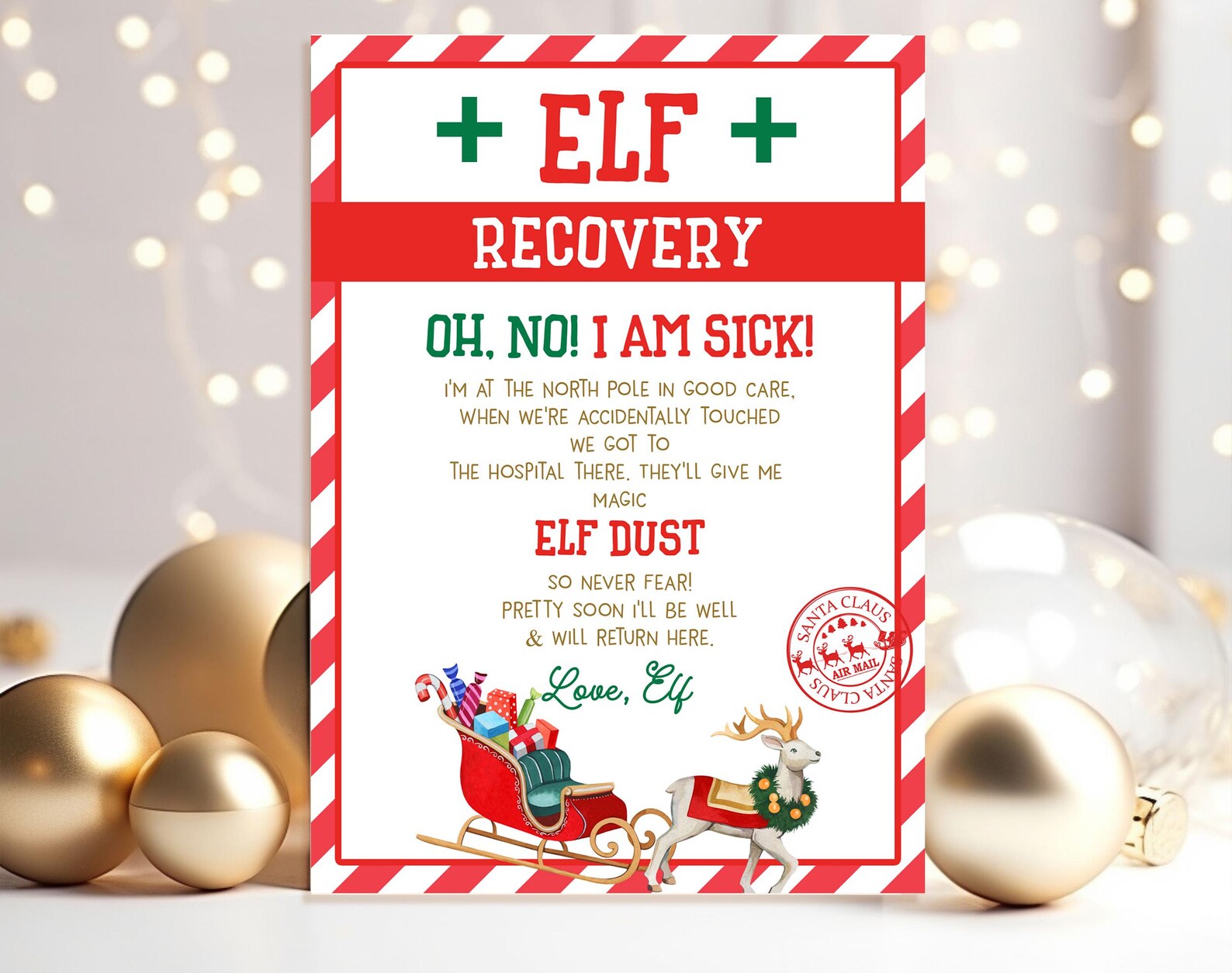 Elf Recovery Letter, Elf I'm Sick Letter, If Touched and Lost Magic ...