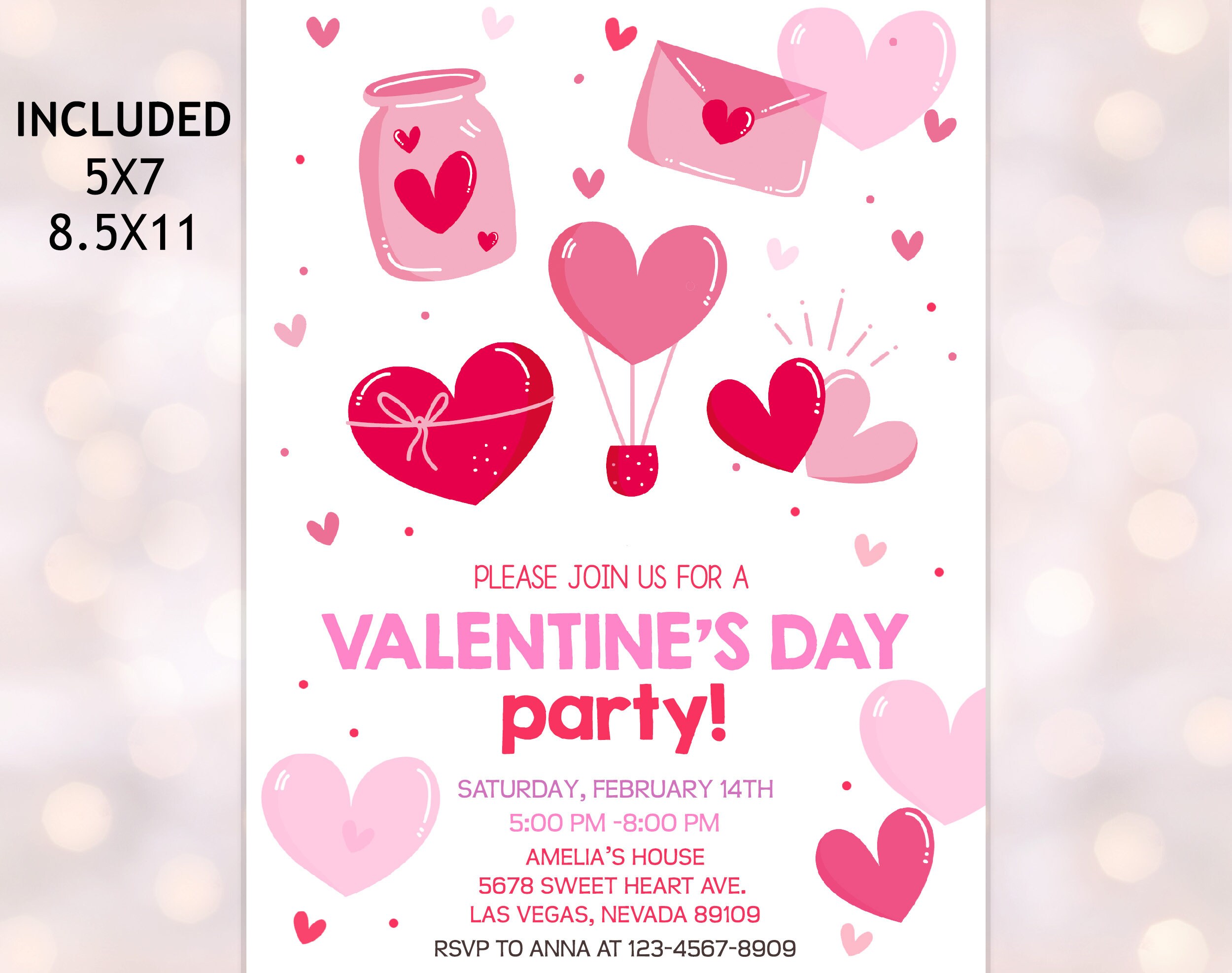 Valentines Day Invitation Brunch Party Invites Happy Valentine - Etsy