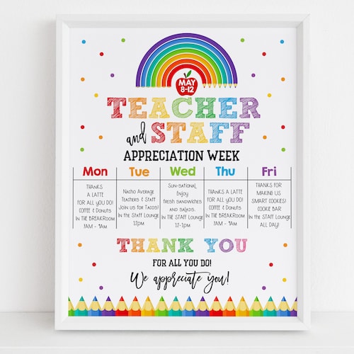 EDITABLE Teacher Appreciation Week Itinerary Printable Lemon - Etsy