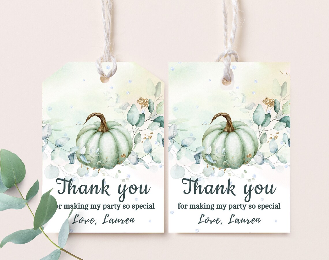 Pumpkin Favor Tags Baby Shower Gift Label Fall Autumn Birthday Thank ...