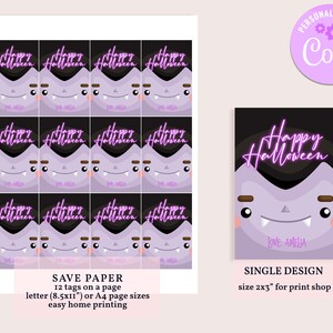 EDITABLE Halloween Favor Tags Party Gift Tags Set Spooky Ghost Boo ...