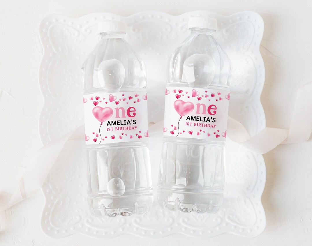 Valentines Day Water Bottle Label Sweetheart Birthday Party Decor Girl ...