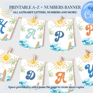 The Big One Surf Birthday Banner Boy Surfs up 1st Birthday Decor ...