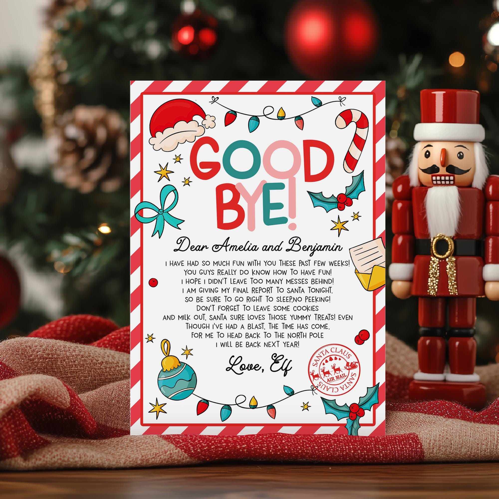 Goodbye Elf Letter, Elf Farewell Letter, Christmas Elf Letter to Kids ...