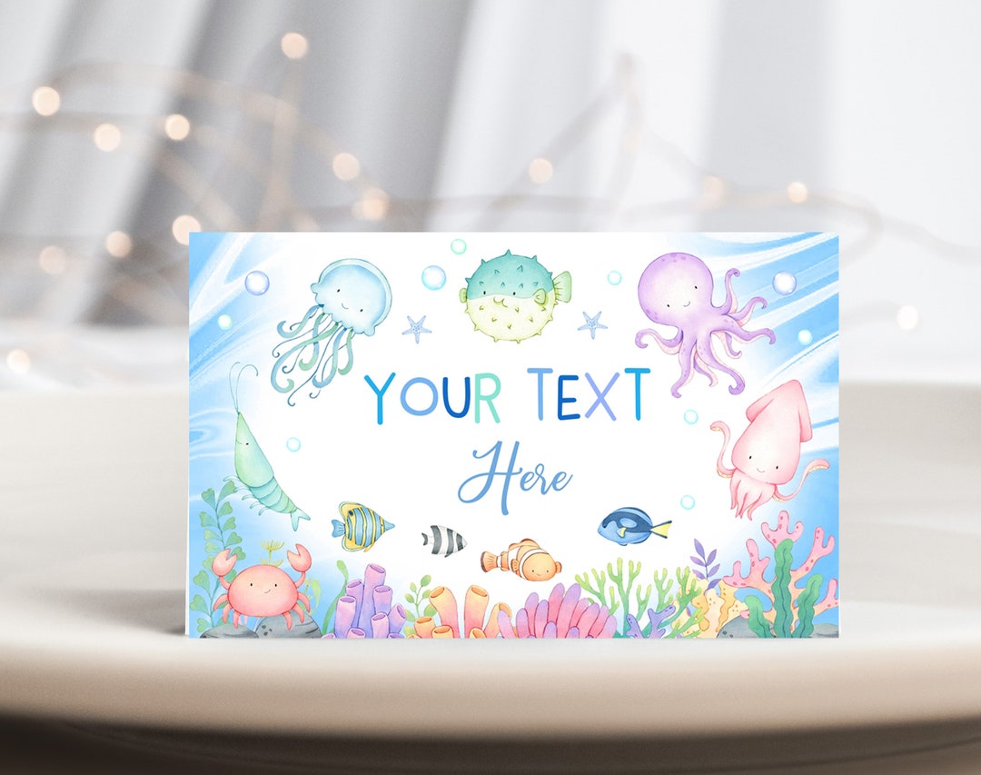 Under the Sea Food Tents Nautical Baby Shower Food Labels Ocean Boy 1st ...