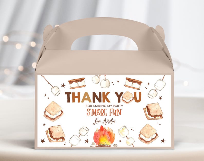 S'more Birthday Gable Box Label Smores Baby Shower Party Favors Fall ...