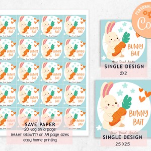 EDITABLE Easter Bunny Bait Tags Digital Download Custom - Etsy