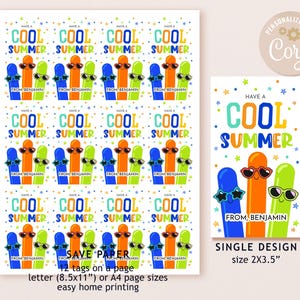 Have a Cool Summer Gift Tags End of School Year Gifts Freeze Pop Ice ...